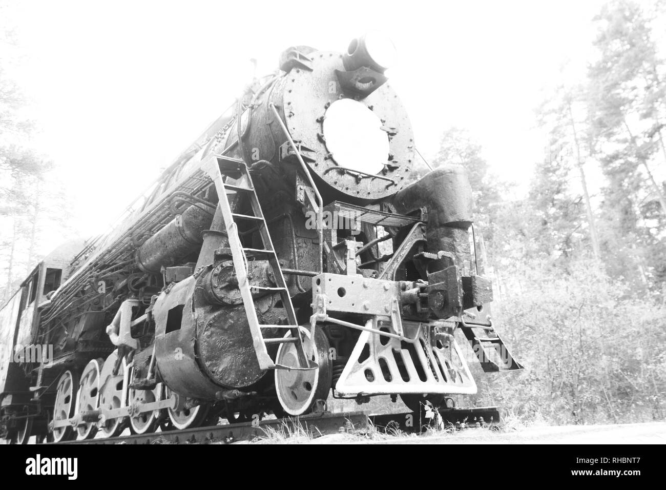 Rail track in front Black and White Stock Photos & Images - Alamy