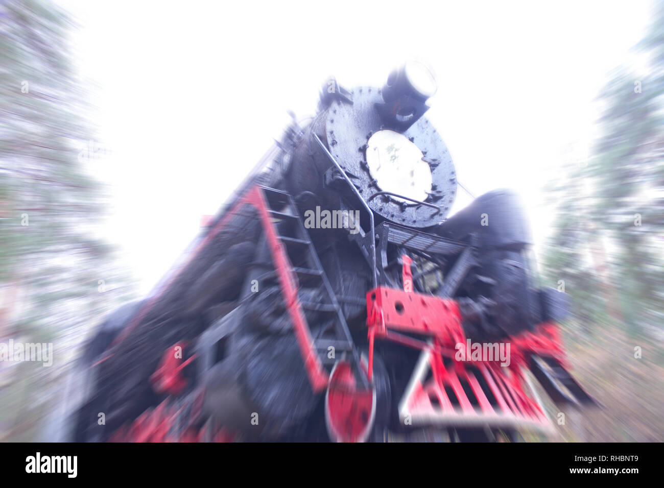 old retro train on a railroad. toned image Stock Photo - Alamy