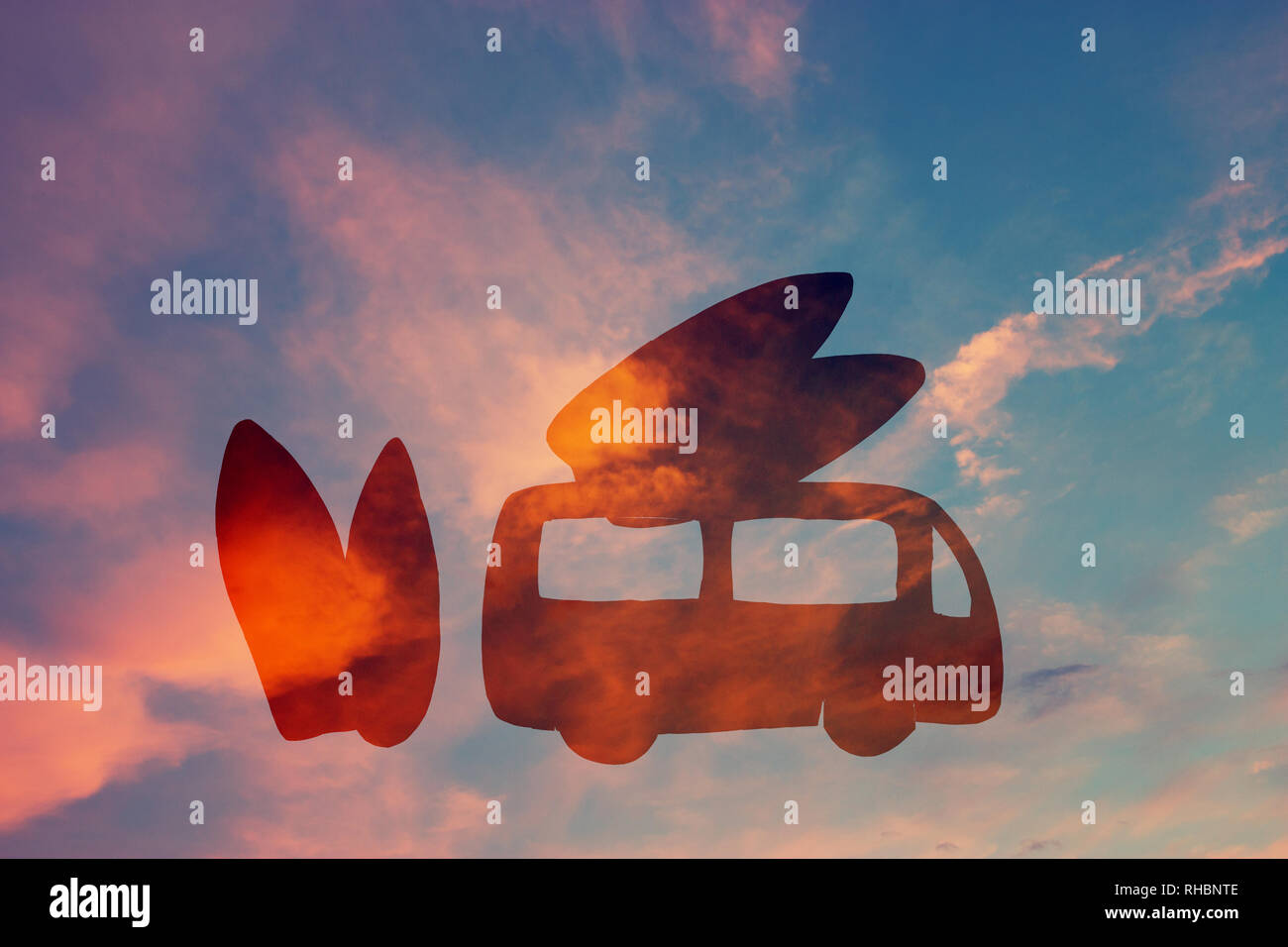 surf car on the beach against sunset sky Stock Photo - Alamy