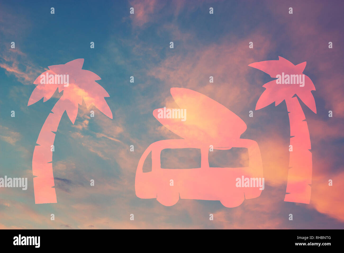 surf car on the beach against sunset sky Stock Photo - Alamy
