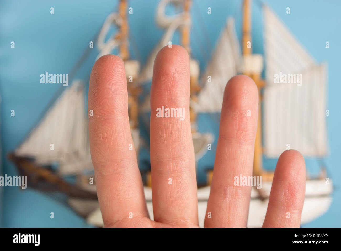 fingers as pirate ship crew. concept image Stock Photo - Alamy