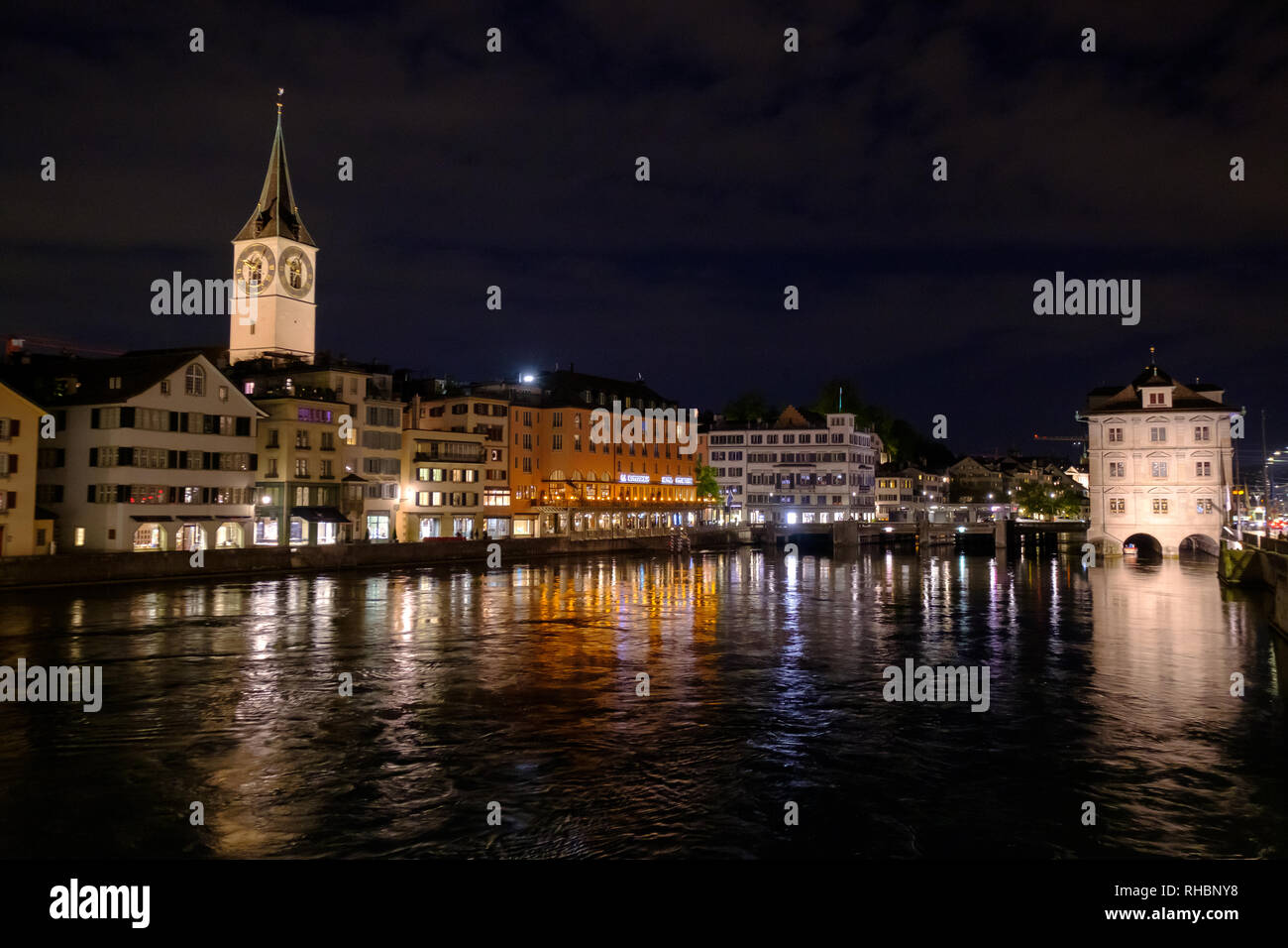 Old city landmarks at the night Stock Photo - Alamy