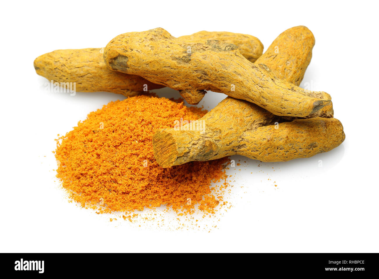 Dried turmeric and curcuma, isolated on white background Stock Photo ...