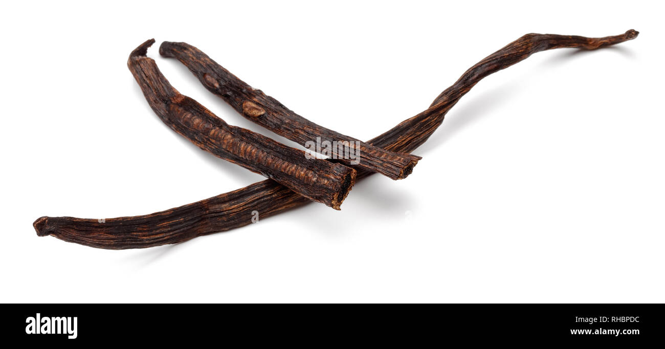 Vanilla bean with seeds isolated on white background Stock Photo - Alamy