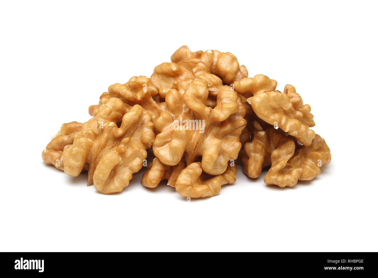 Peeled walnuts, isolated on white background Stock Photo - Alamy