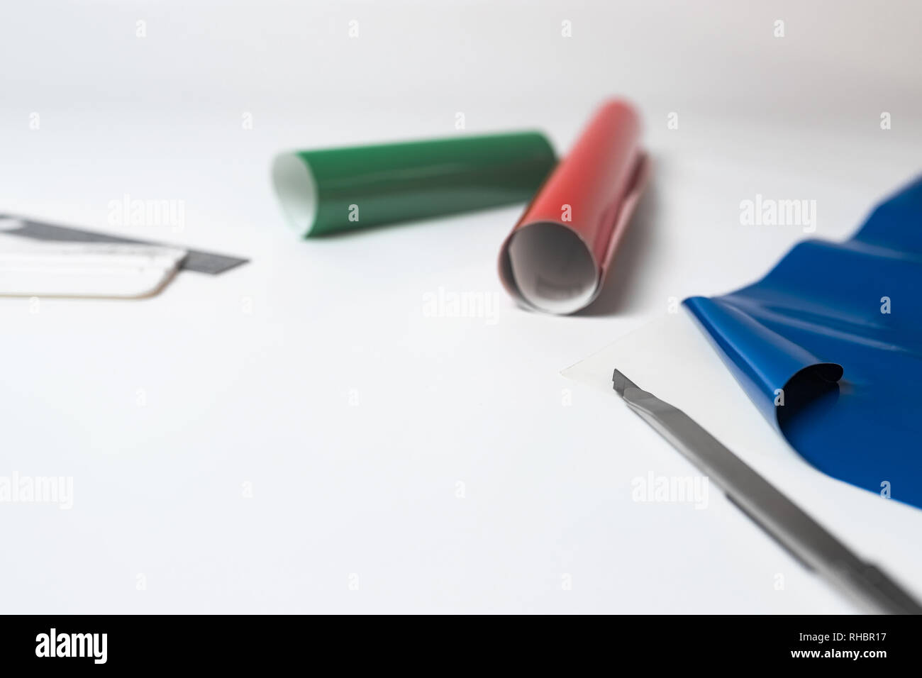 Car Wrapping cutting vinyl film Stock Photo - Alamy