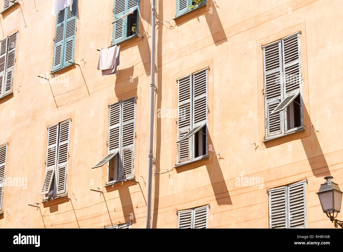 Facade of an old building in Nice, French Riviera Stock Photo - Alamy