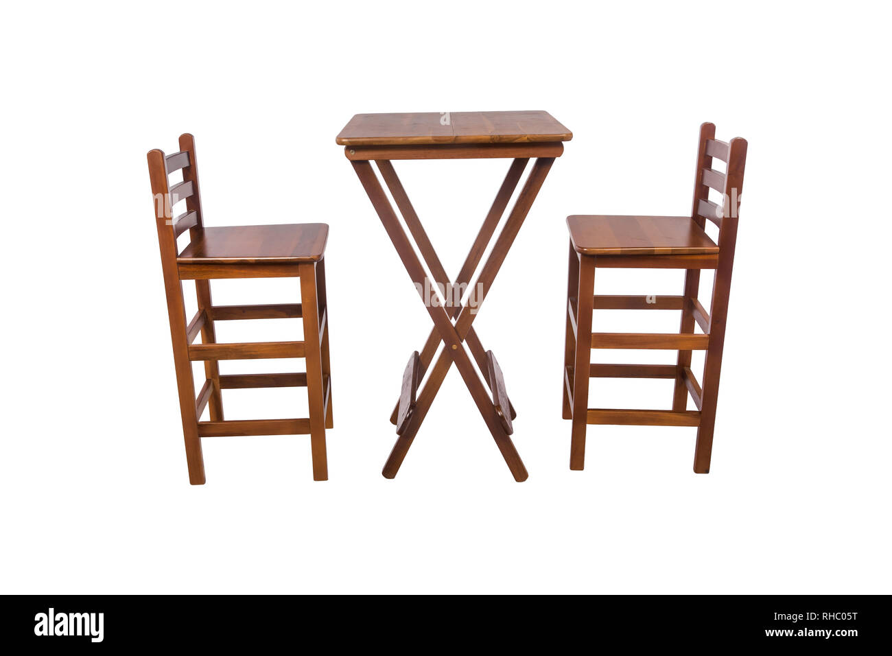 Table with chairs isolated on white background Stock Photo - Alamy