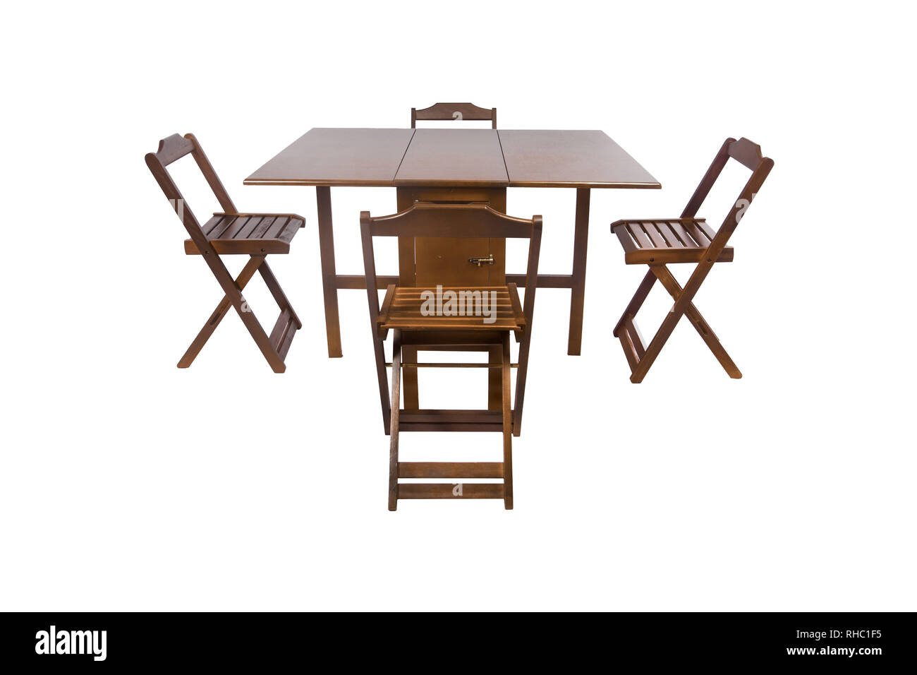 Table with chairs isolated on white background Stock Photo - Alamy