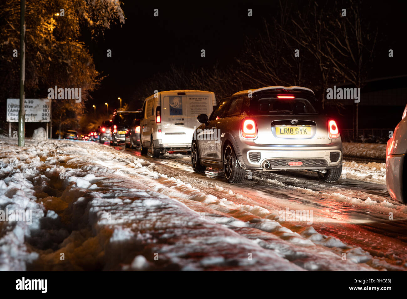 Basingstoke, Hampshire, UK. 01st Feb, 2019. A30 Tailbacks due to the ...