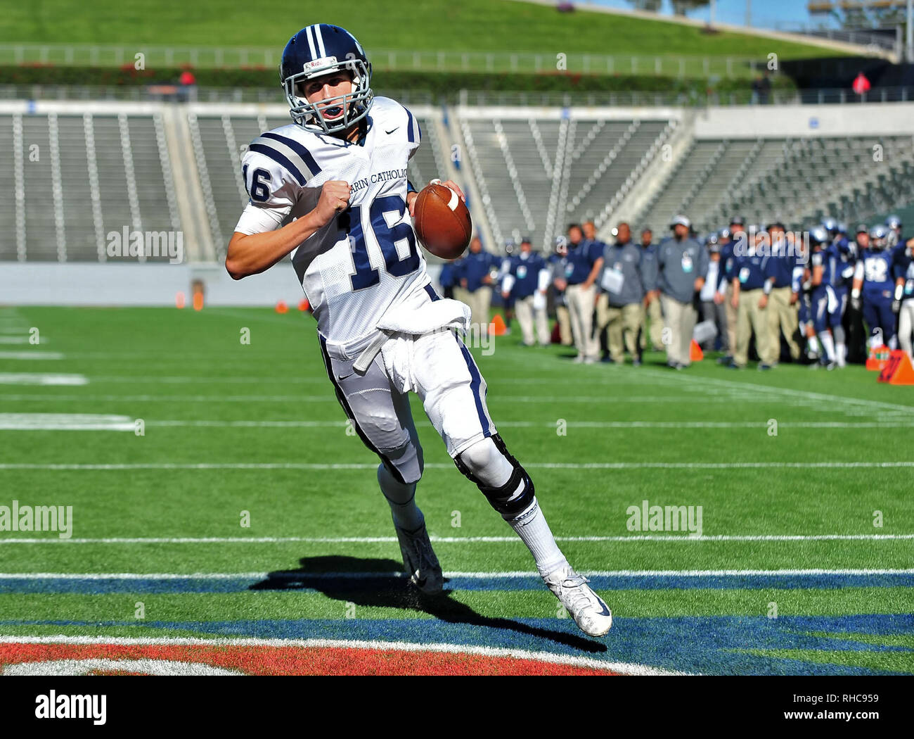 Carson, CA. 15th Dec, 2012. Marin Catholic quarterback Jared Goff #16 ...