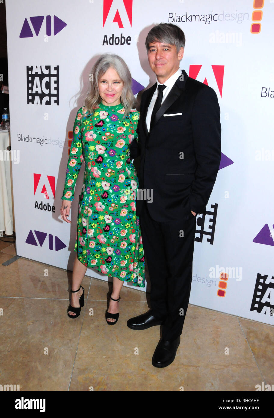 Beverley Hills, California, USA. 01st Feb, 2019. Editor Tom Cross (R) and Holly Ramos attend ACE ...