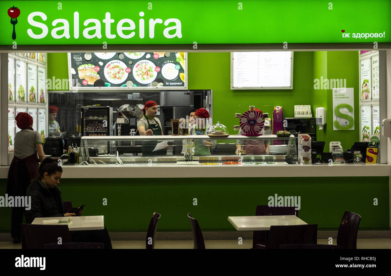 Kiev, Ukraine. 29th Jan, 2019. Salateria fast food restaurant seen in ...