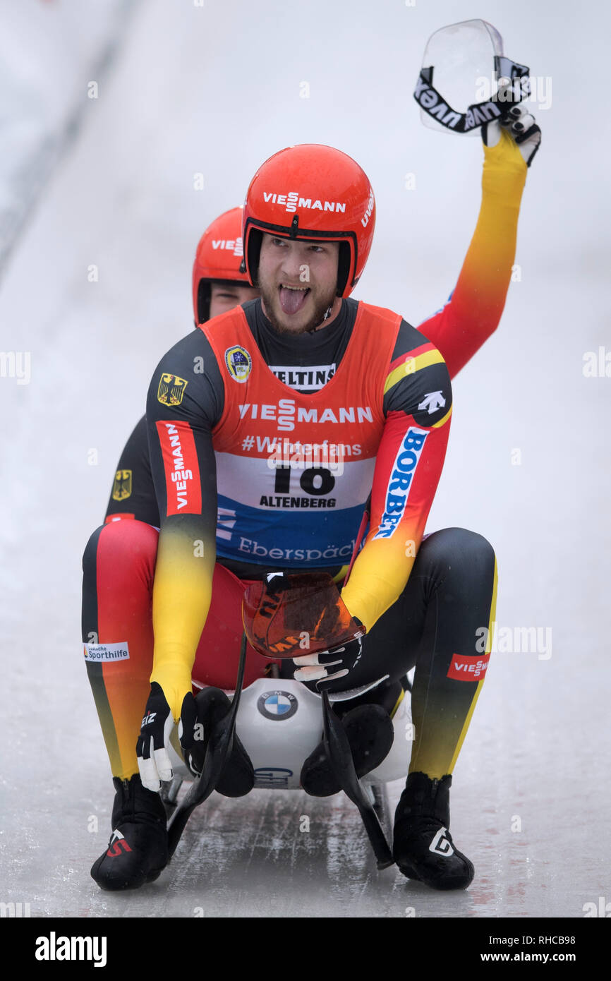 Altenberg, Germany. 02nd Feb, 2019. Tobogganing: World Cup, doubles ...