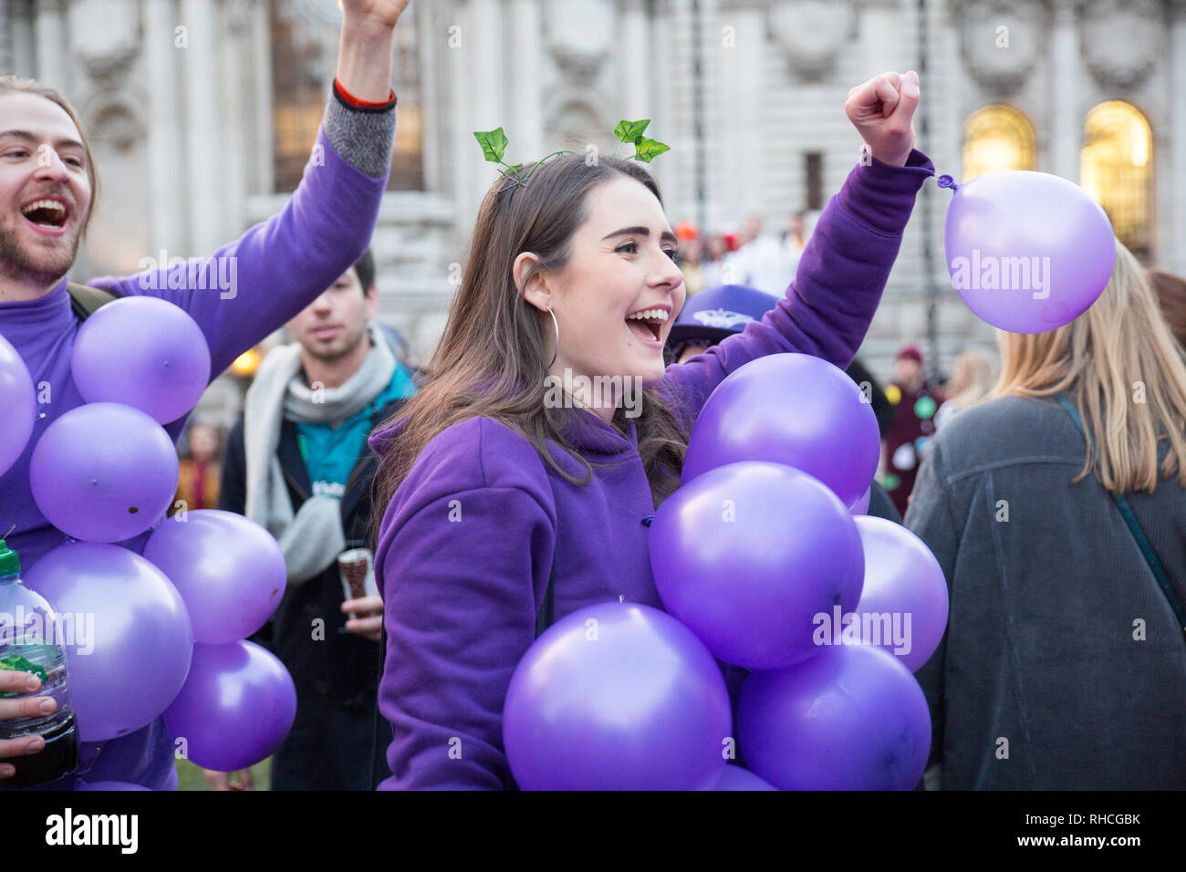 London ,UK . 2nd February, 2019. New Zealanders make their way through ...