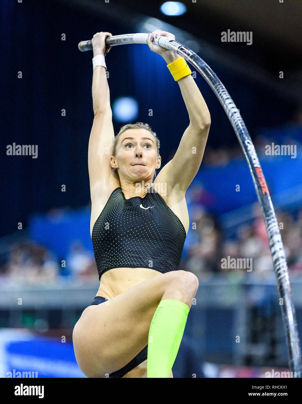 Karlsruhe, Deutschland. 02nd Feb, 2019. Pole Vault Women: Lisa Ryzih ...