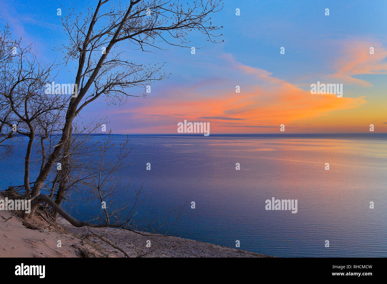 Sunset, Lake MIchigan Overlook, Pierce Stocking Scenic Drive, Sleeping ...