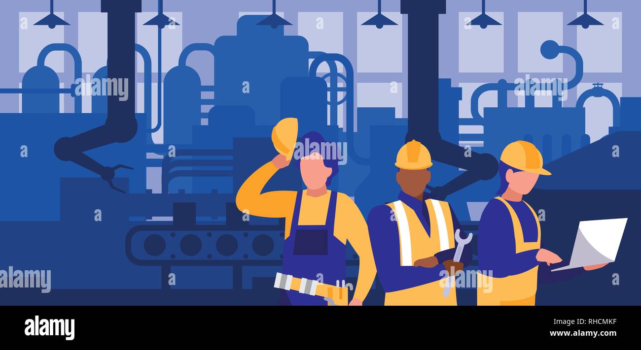 team work people in factory scene vector illustration design Stock ...