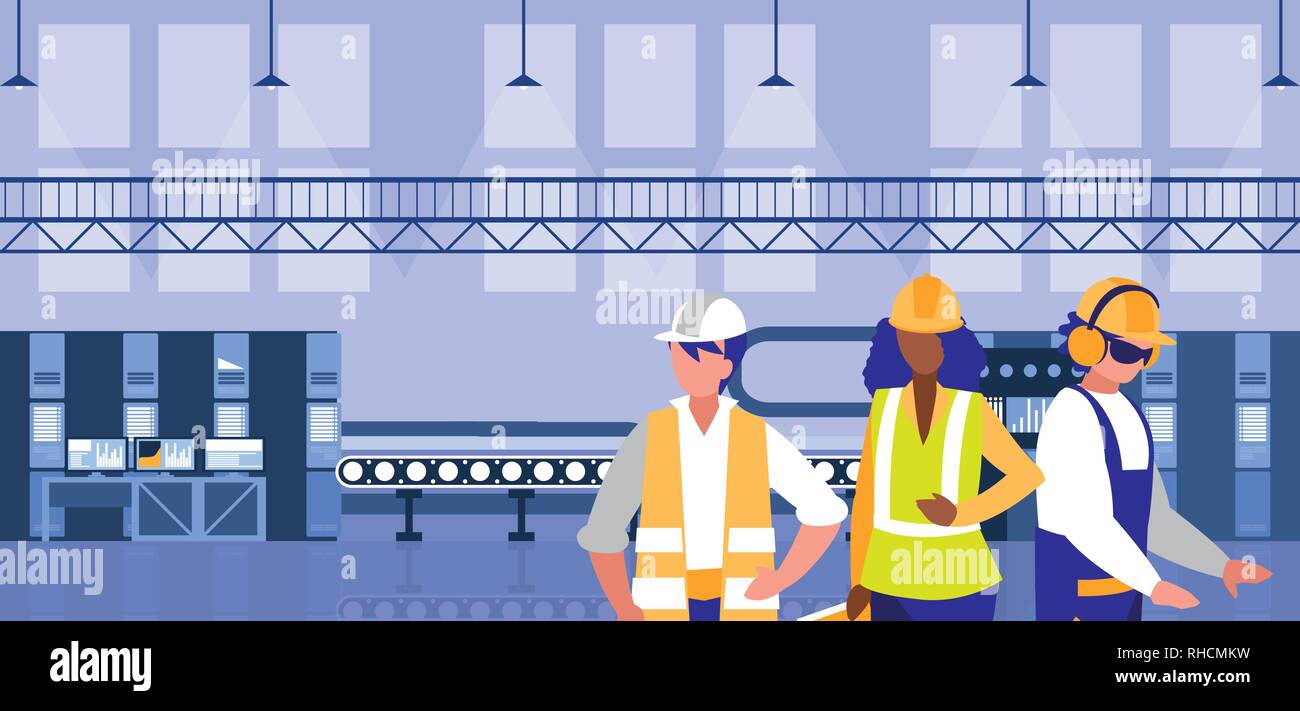 team work people in factory scene vector illustration design Stock ...