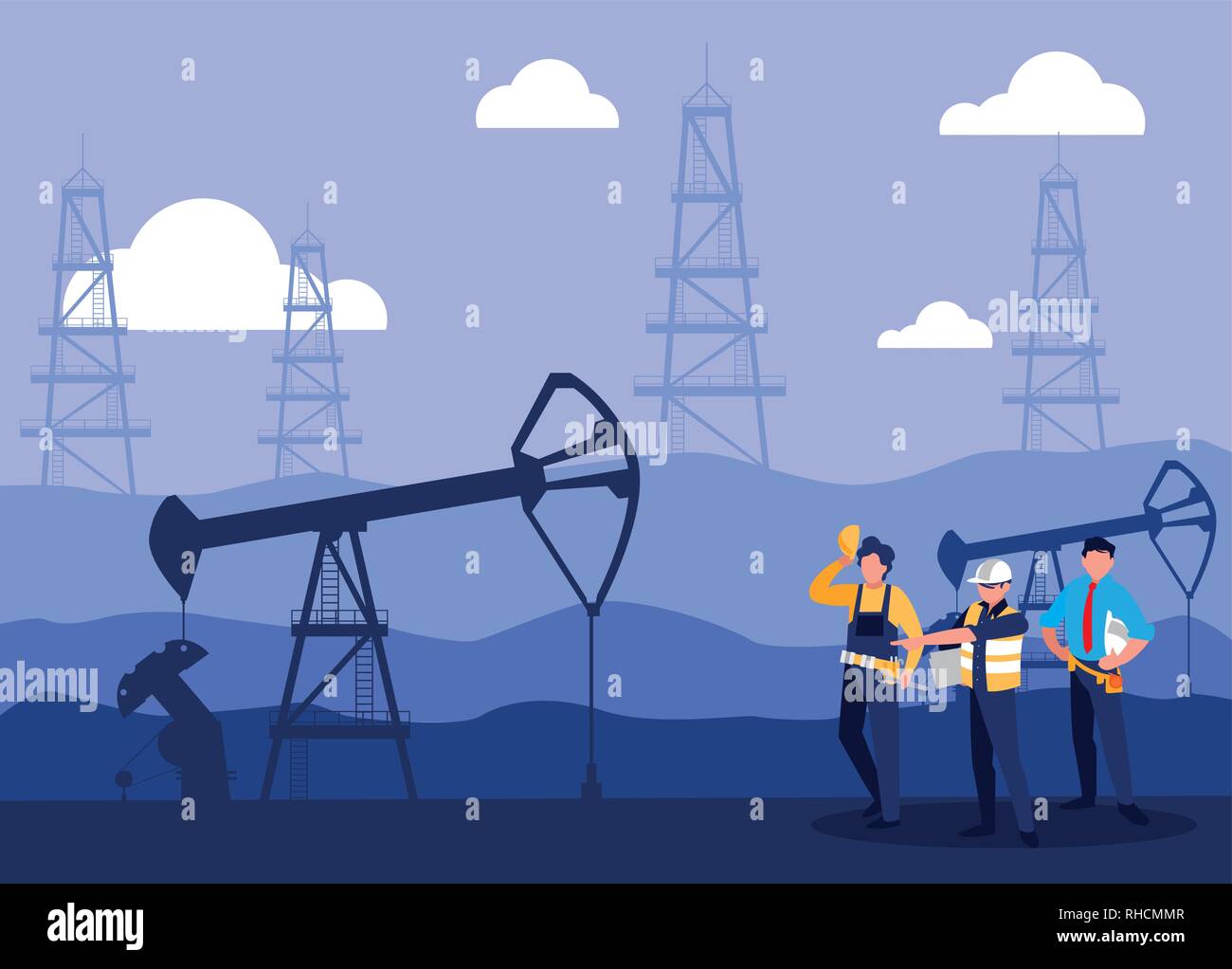 Oil terminal workers Stock Vector Images - Alamy
