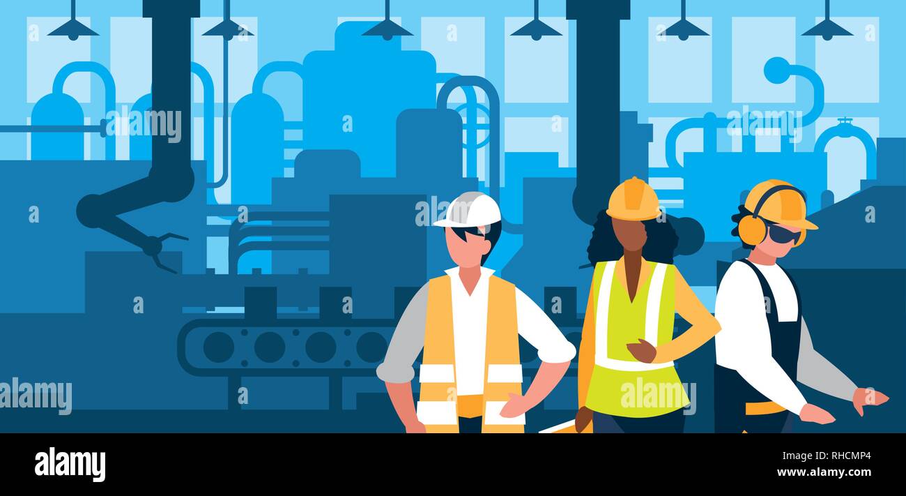 team work people in factory scene vector illustration design Stock ...