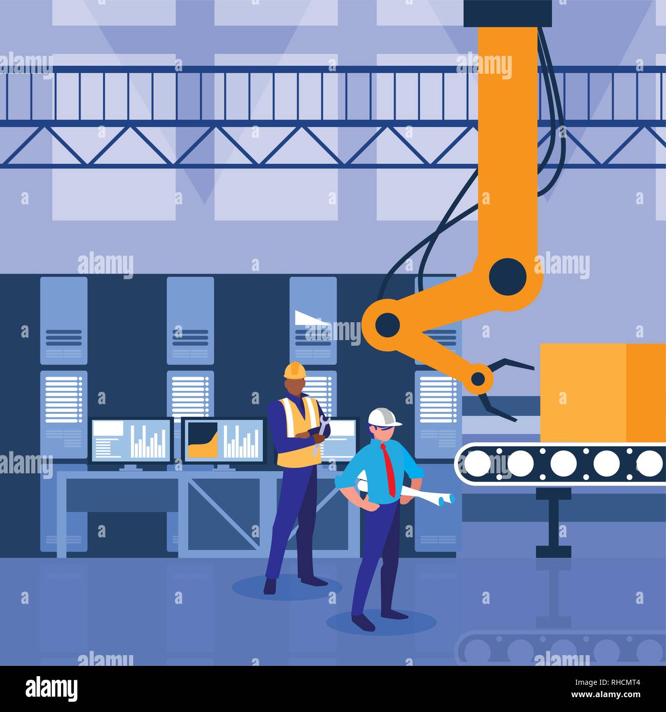 team work people in factory scene vector illustration design Stock ...