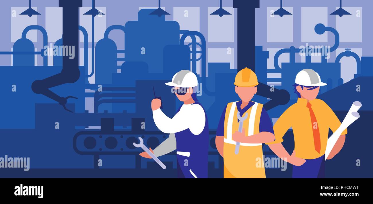team work people in factory scene vector illustration design Stock ...