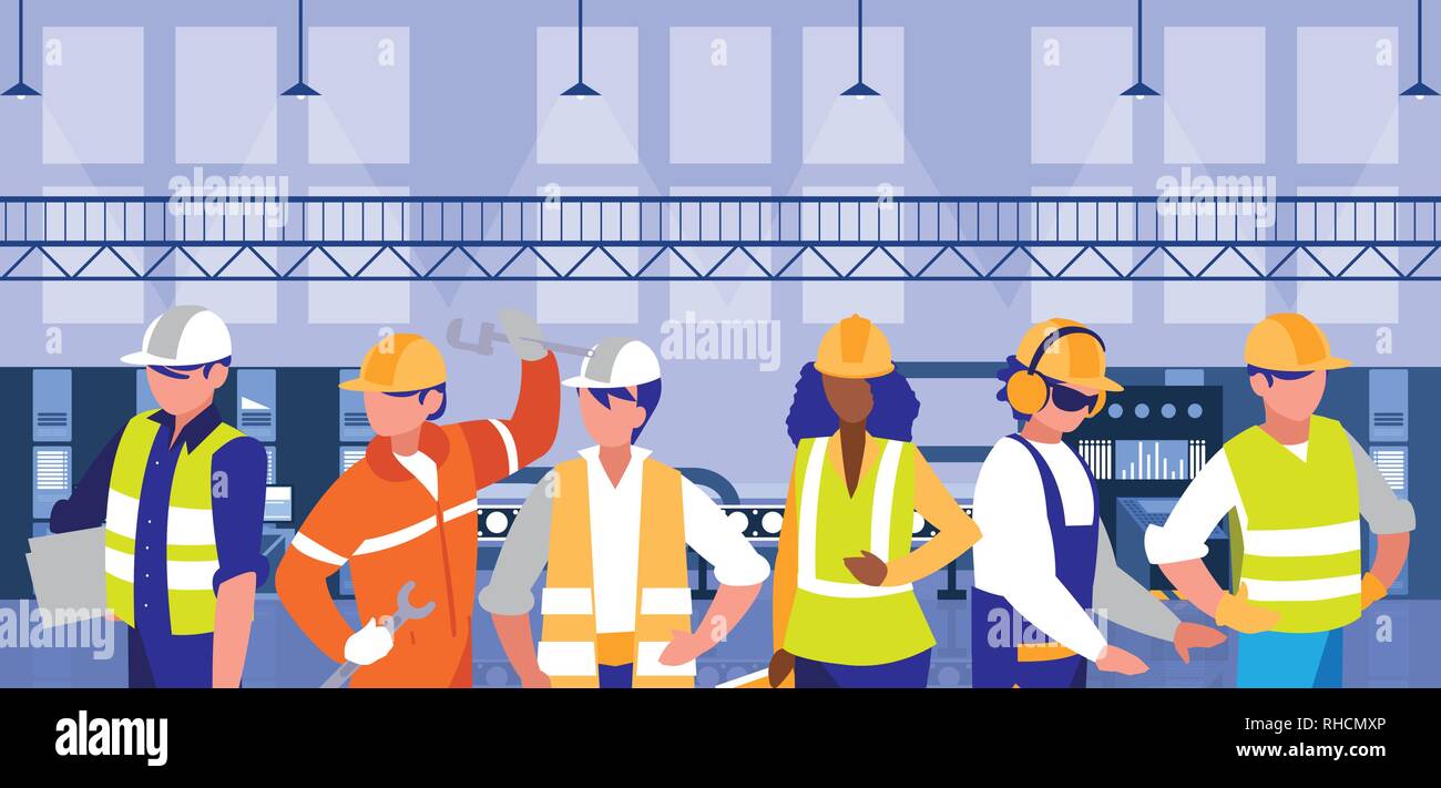 team work people in factory scene vector illustration design Stock ...