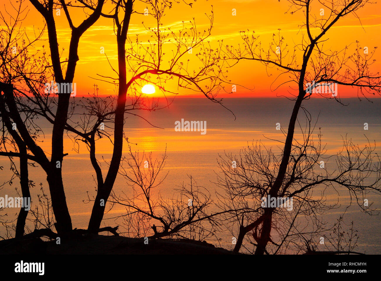 Sunset, Lake MIchigan Overlook, Pierce Stocking Scenic Drive, Sleeping ...