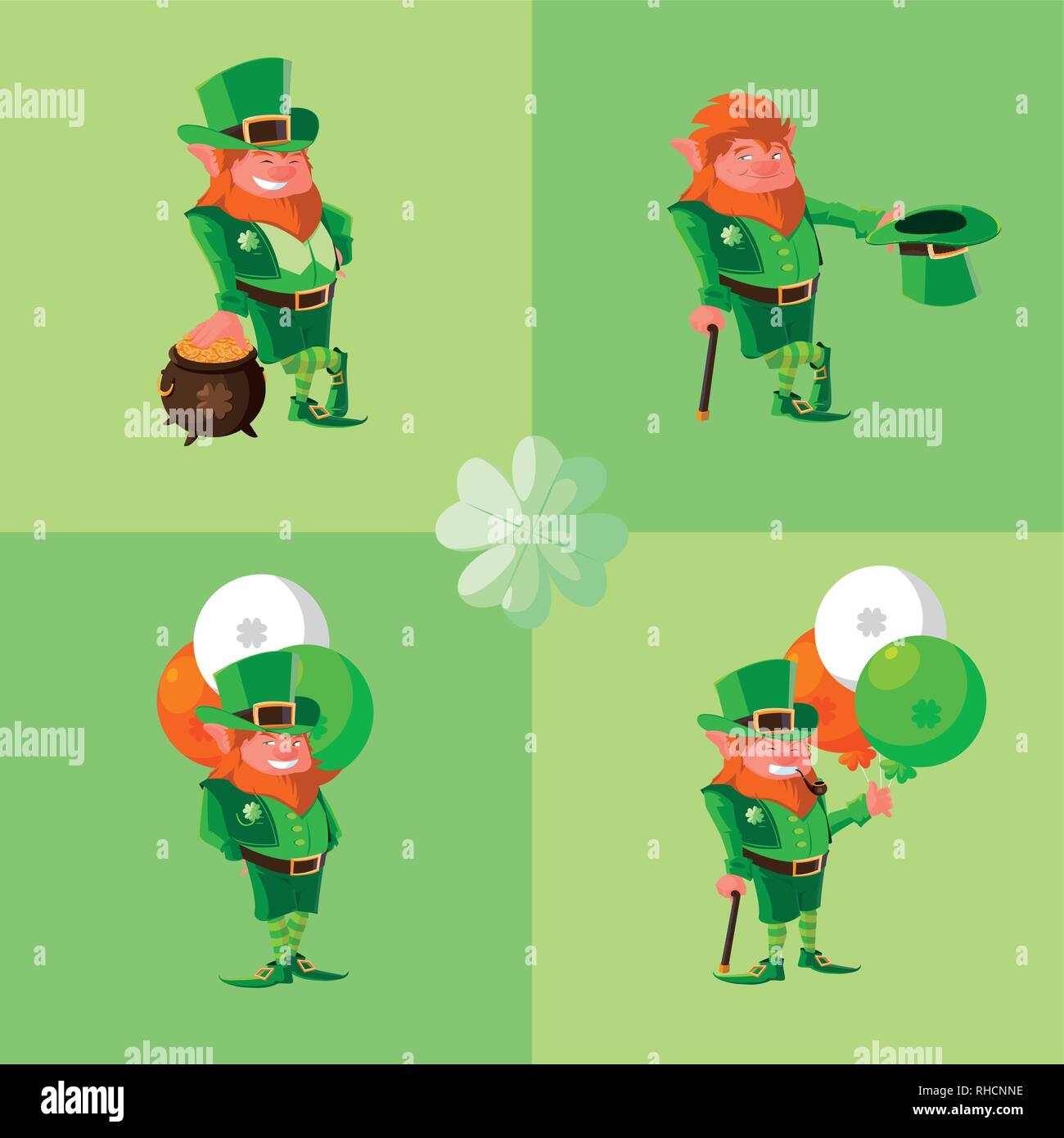 set comic leprechaun character vector illustration design Stock Vector ...