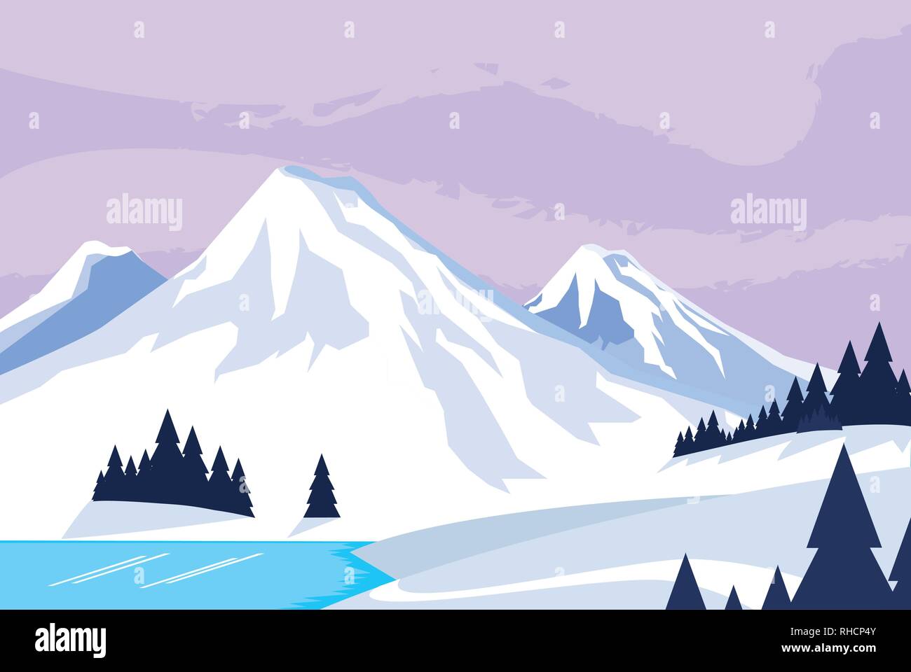 snowscape nature scene icon vector illustration design Stock Vector ...