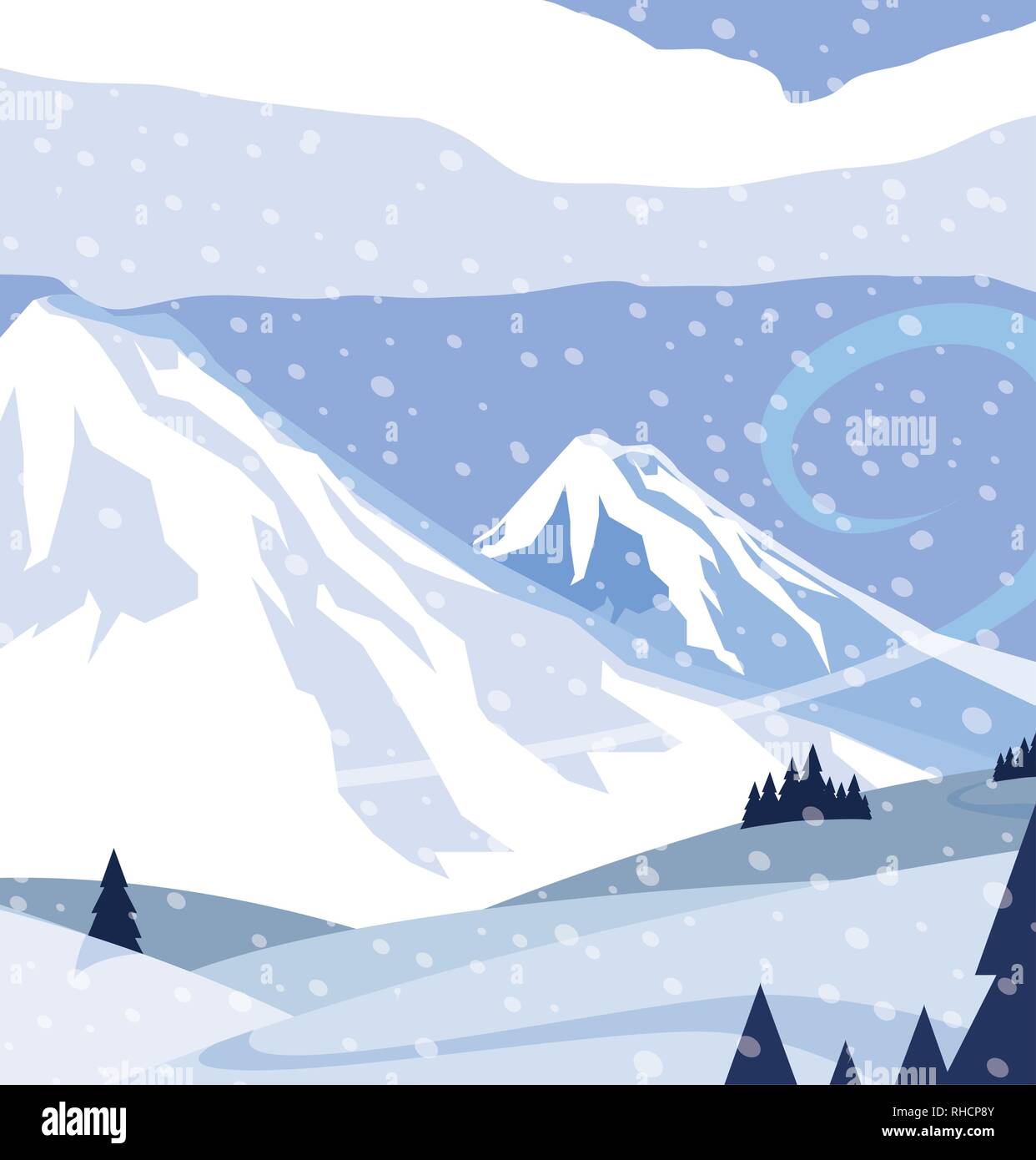 snowscape nature scene icon vector illustration design Stock Vector ...
