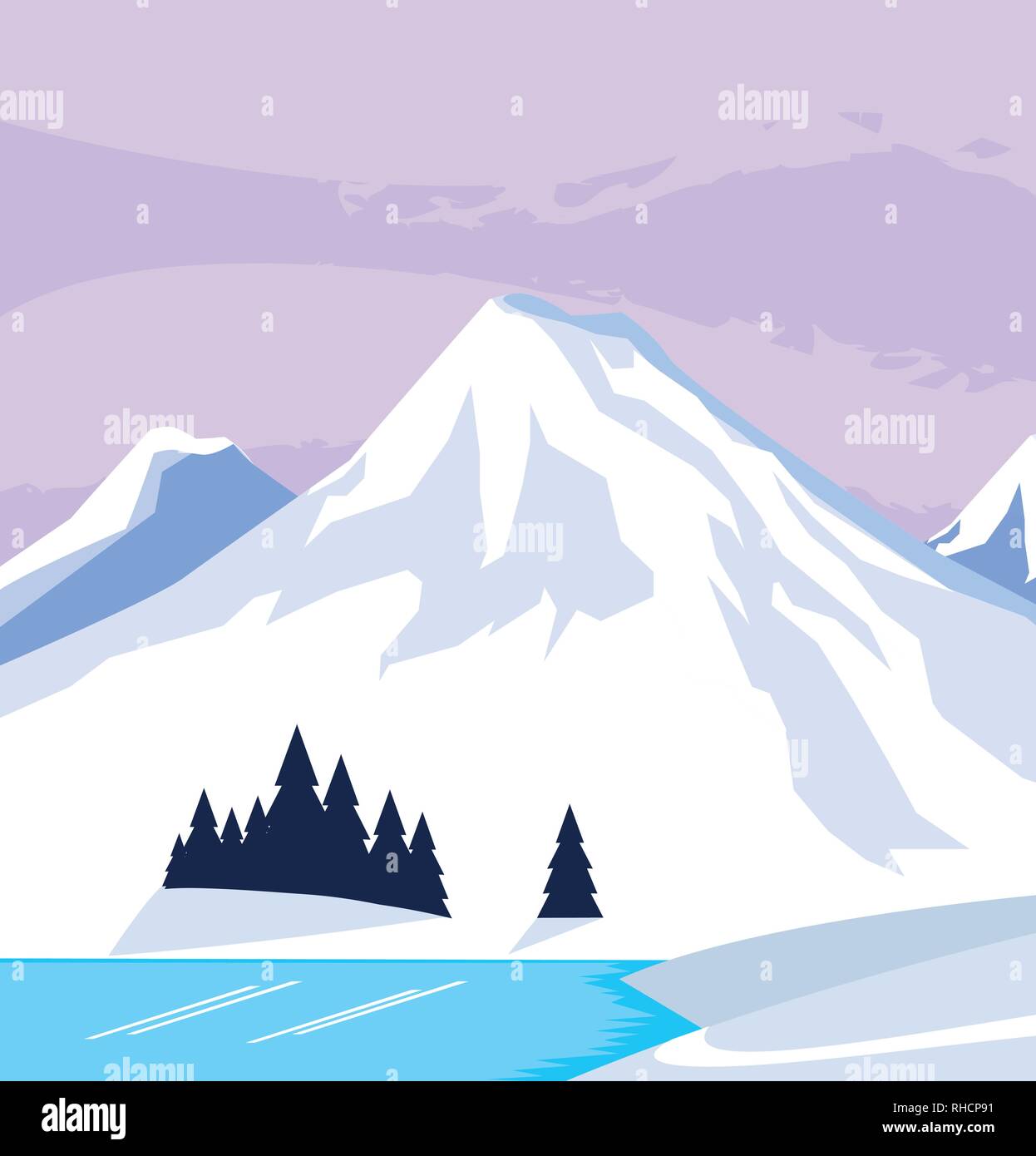 Snowscape panorama Stock Vector Images - Alamy