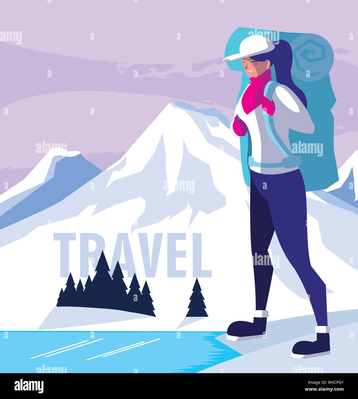 Snowscape panorama Stock Vector Images - Alamy