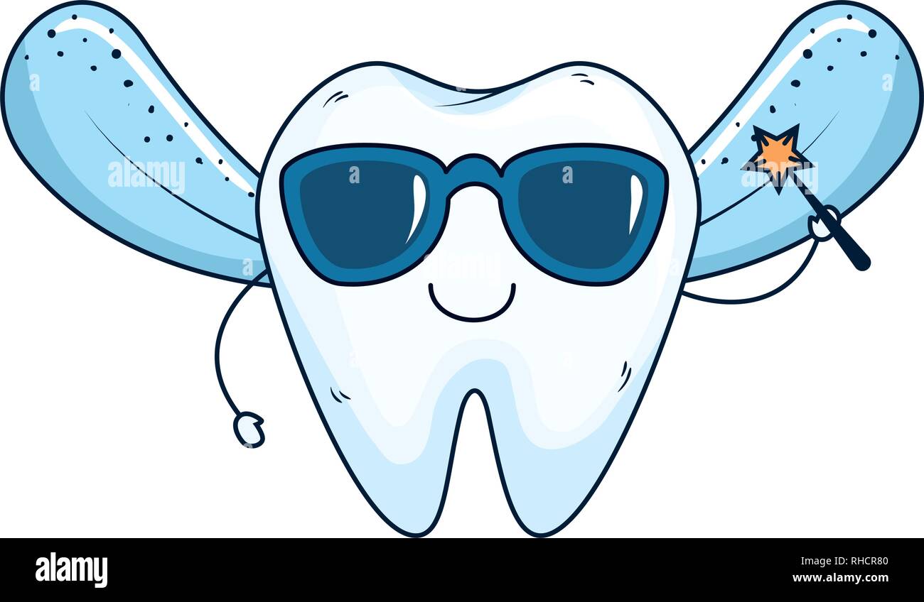Cartoon character teeth sun glasses Cut Out Stock Images & Pictures - Alamy