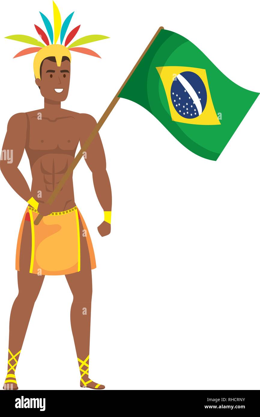 brazilian male dancer waving flag Stock Vector Image & Art - Alamy