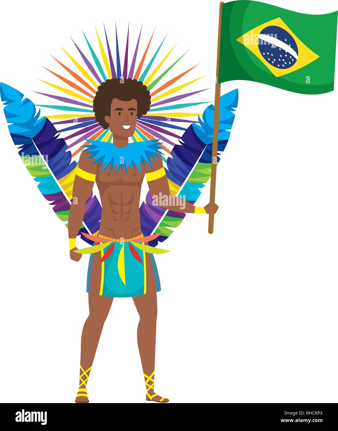 brazilian male dancer waving flag Stock Vector Image & Art - Alamy