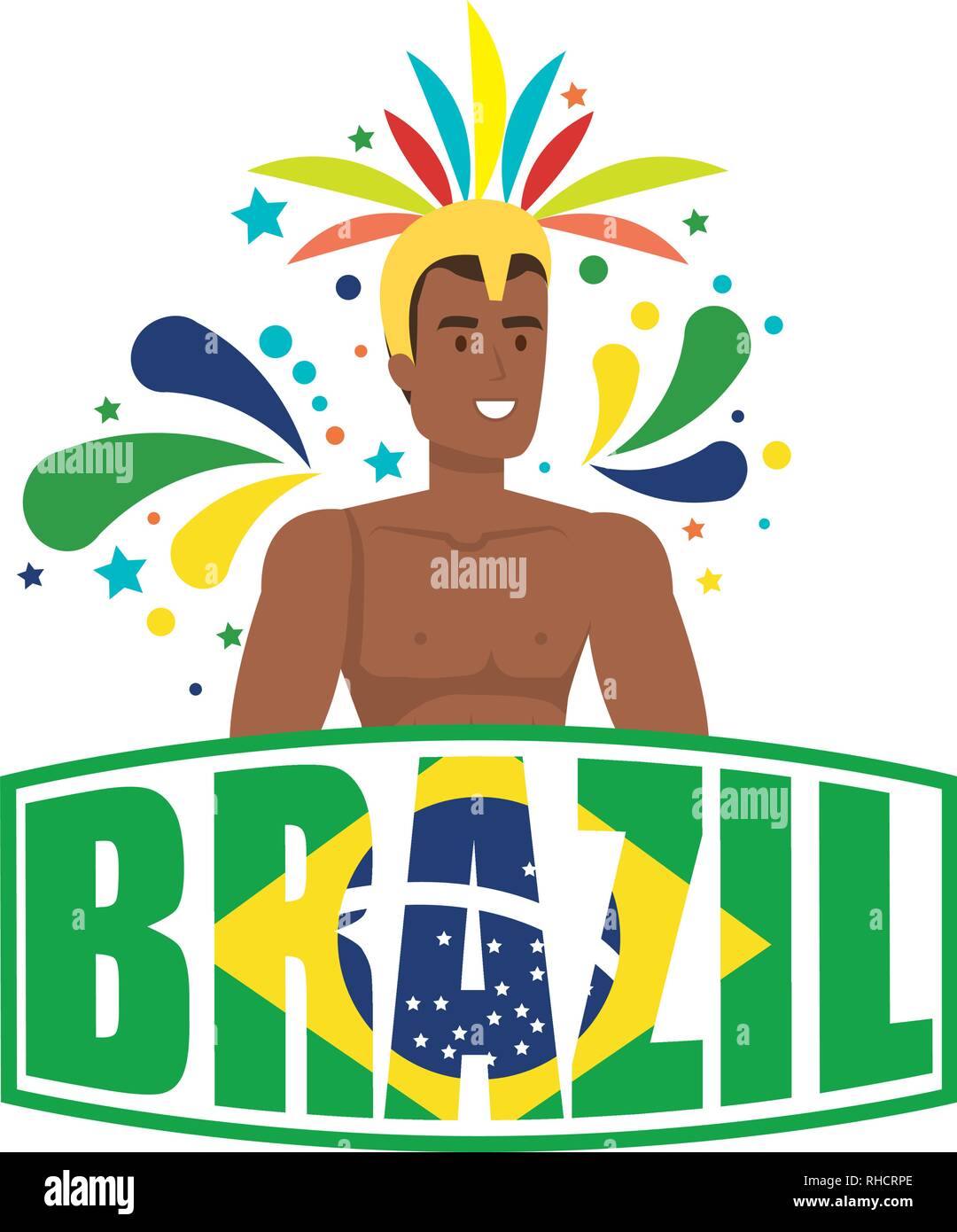 Brazil carnival dancer male Stock Vector Images - Alamy