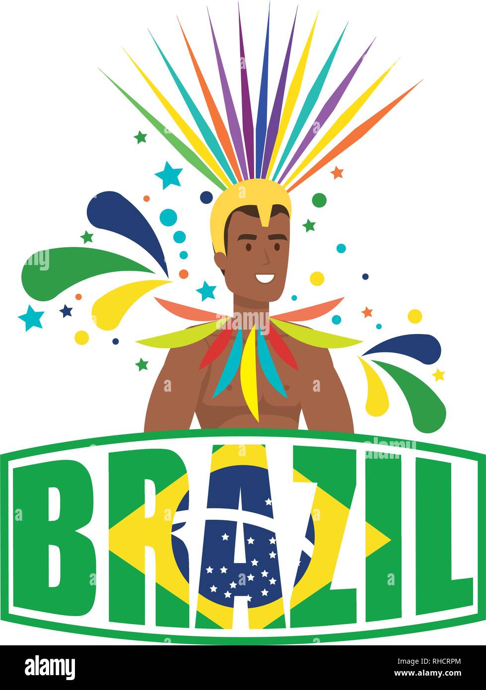 brazilian male dancer with brazil label Stock Vector Image & Art - Alamy