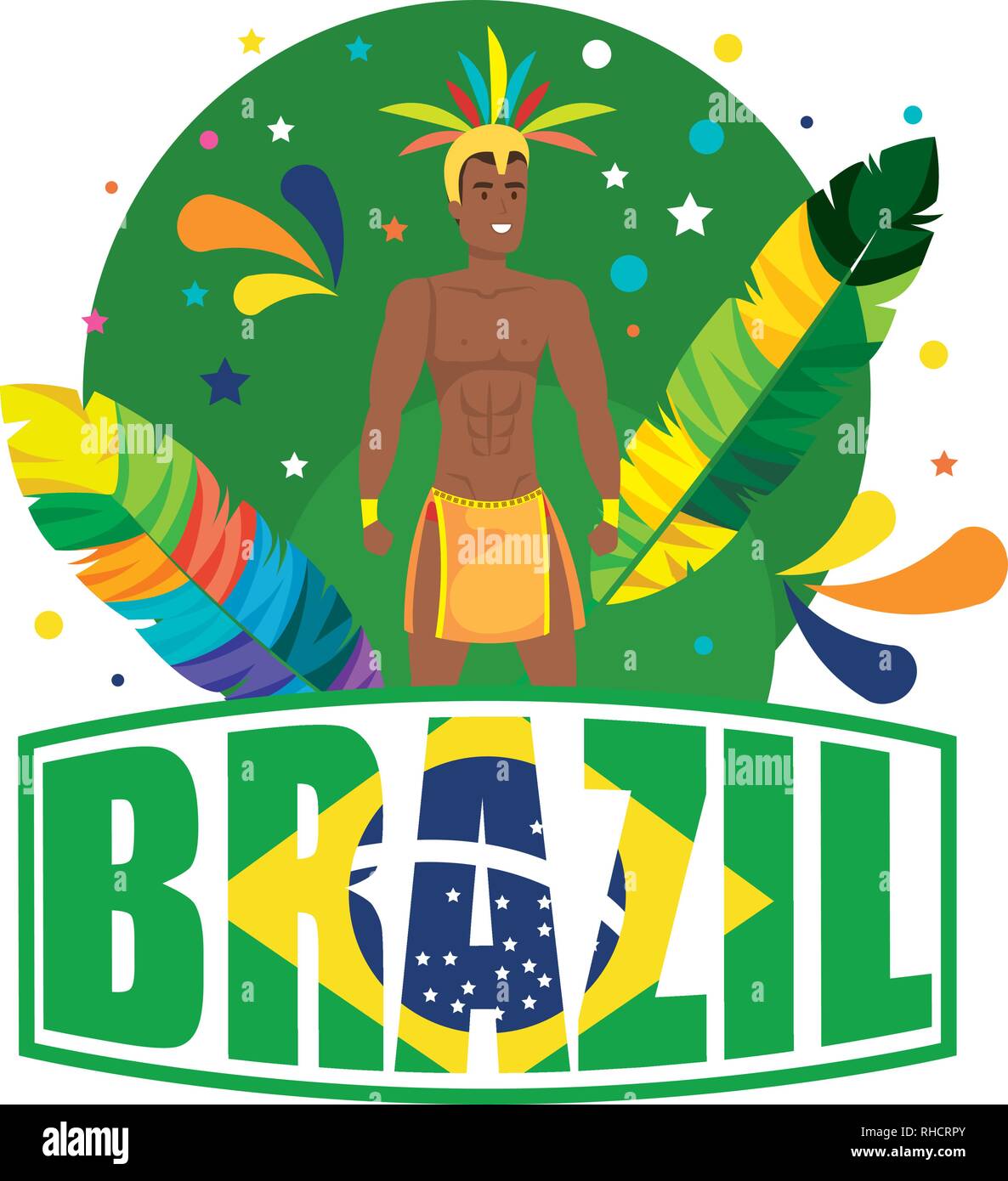 brazilian male dancer with brazil label Stock Vector Image & Art - Alamy