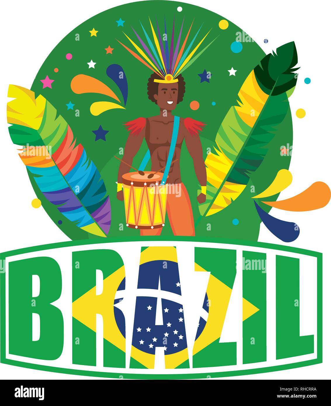 brazilian male dancer with brazil label Stock Vector Image & Art - Alamy