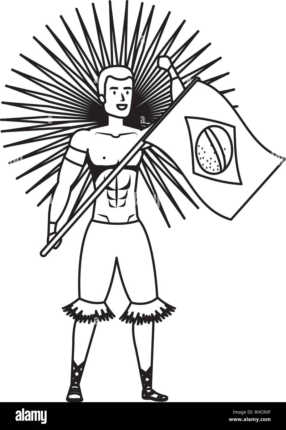 brazilian male dancer waving flag Stock Vector Image & Art - Alamy