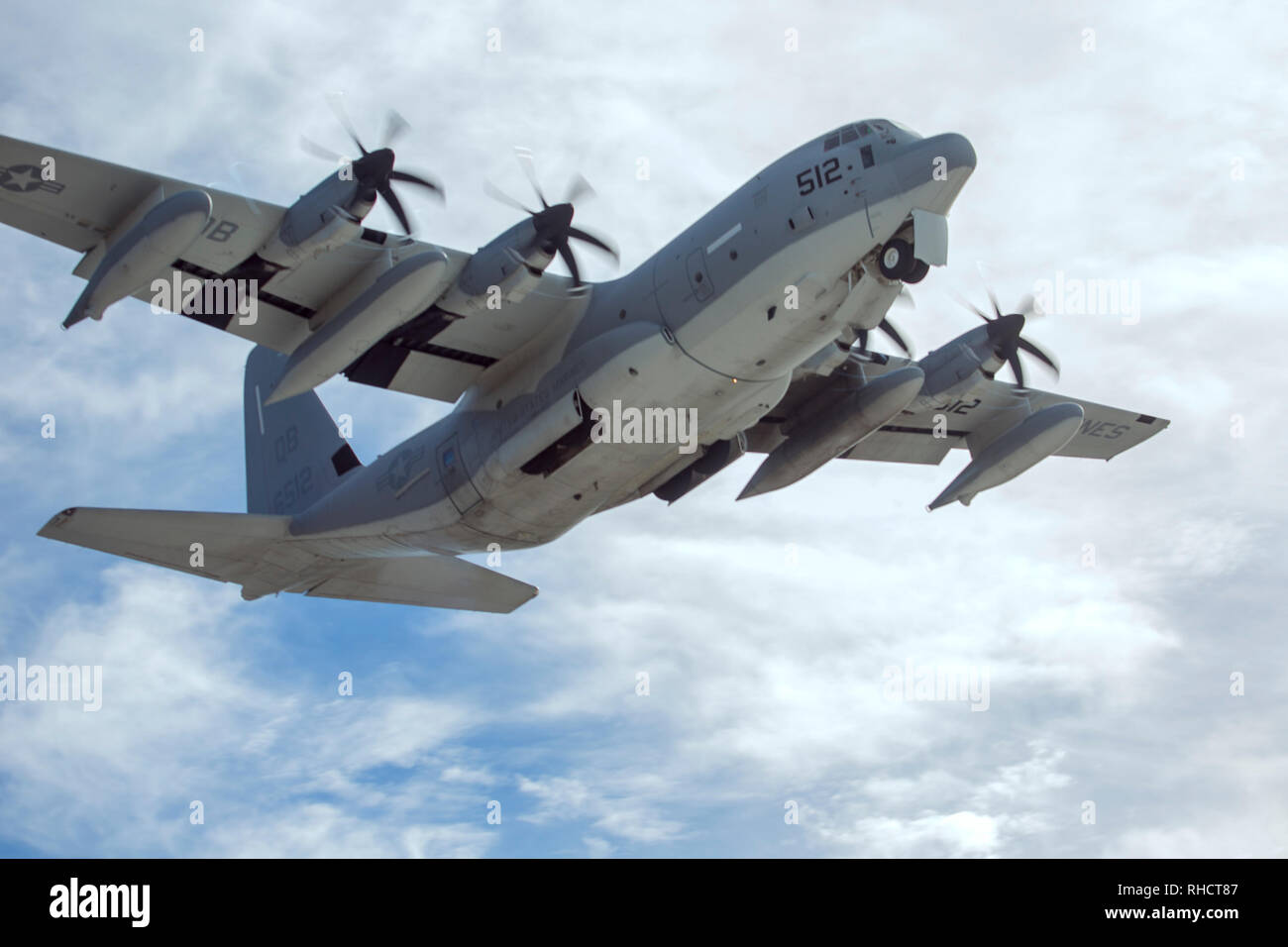 A KC-130J with Marine Aerial Refueler Transport Squadron (VMGR) 352 ...