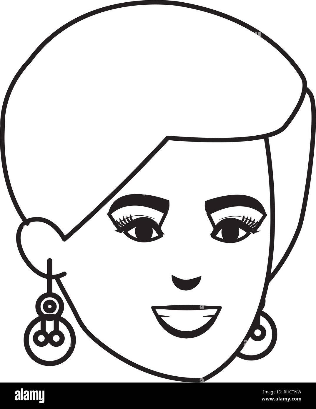 beautiful and young woman head character Stock Vector Image & Art - Alamy