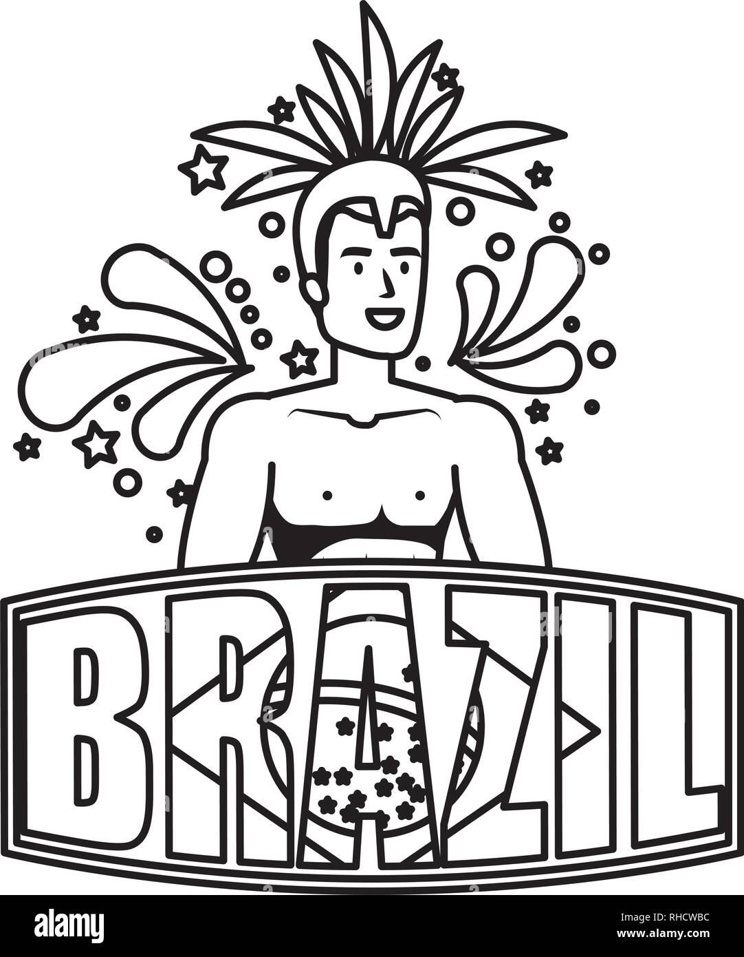 Brazil carnival dancer male Stock Vector Images - Alamy