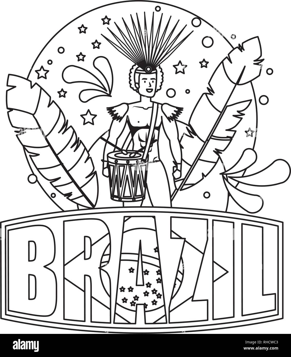 brazilian male dancer with brazil label Stock Vector Image & Art - Alamy
