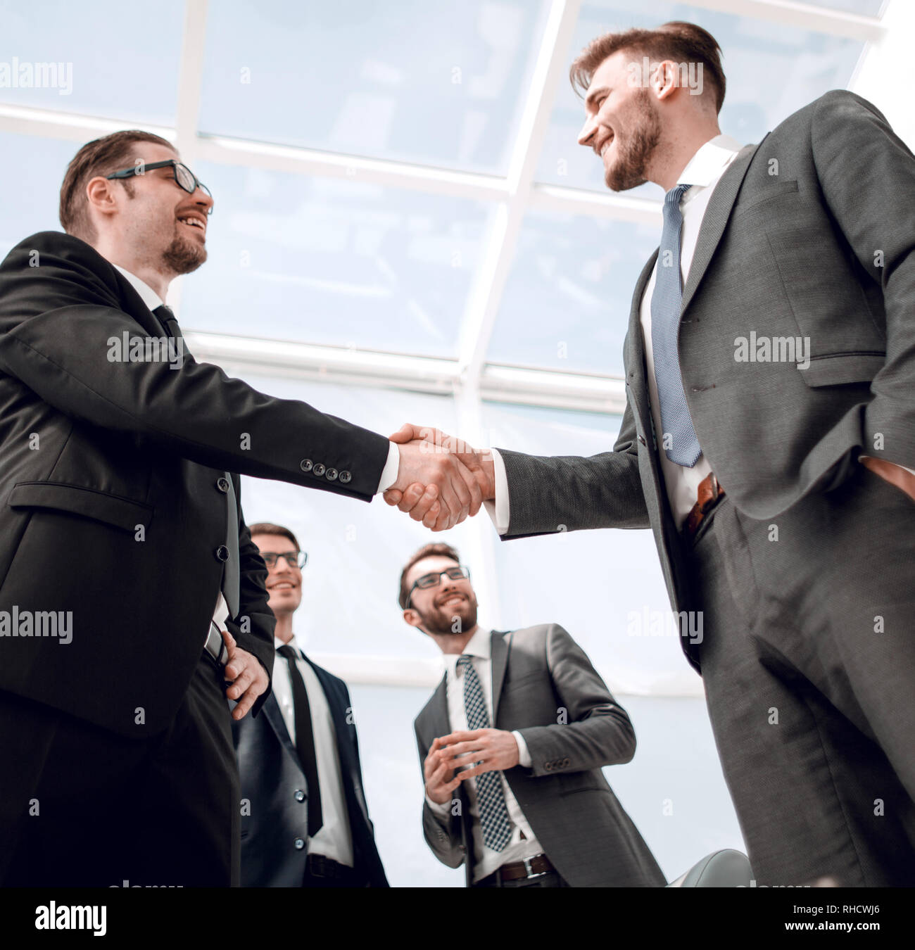 Bottom view smiling successful business hi-res stock photography and ...