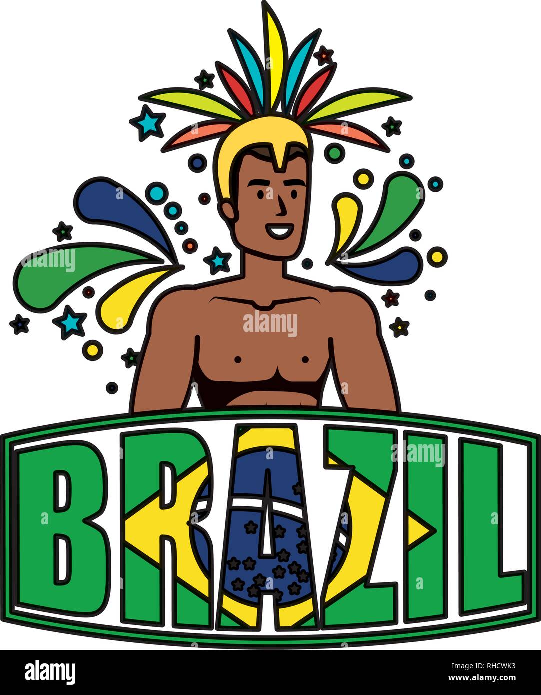 brazilian male dancer with brazil label Stock Vector Image & Art - Alamy