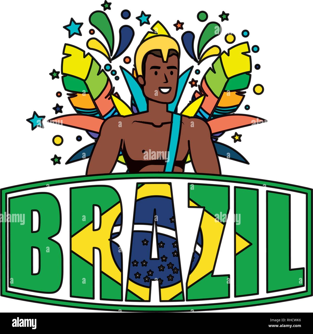 brazilian male dancer with brazil label Stock Vector Image & Art - Alamy