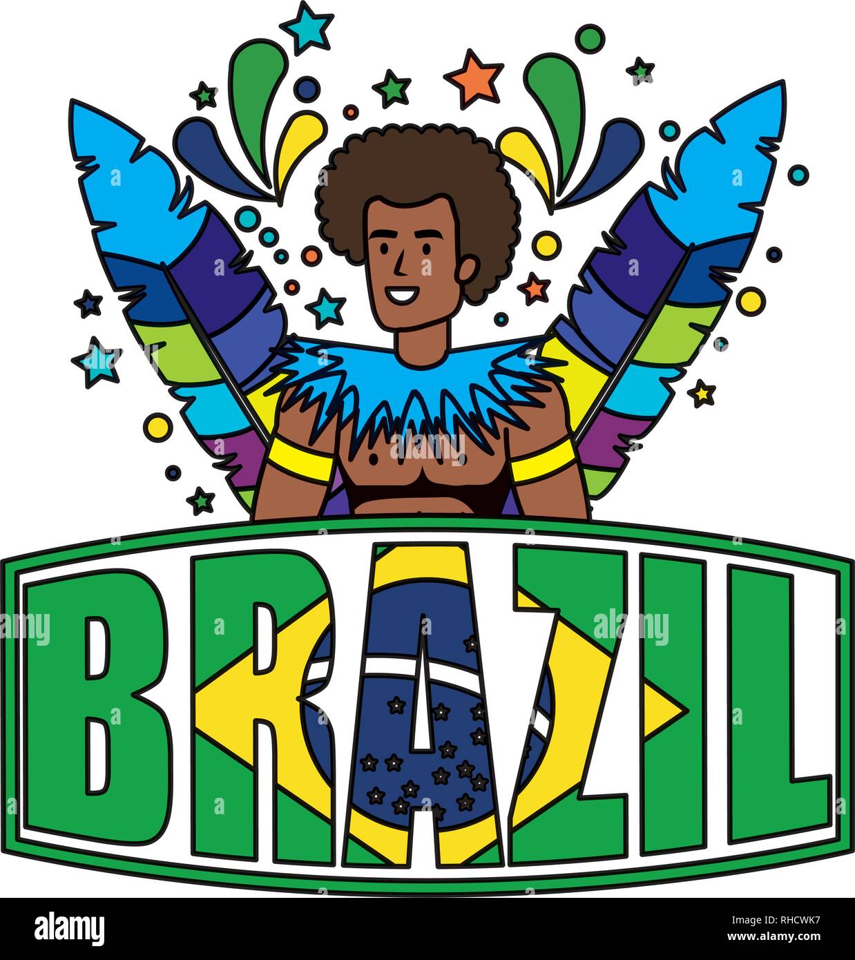 brazilian male dancer with brazil label Stock Vector Image & Art - Alamy